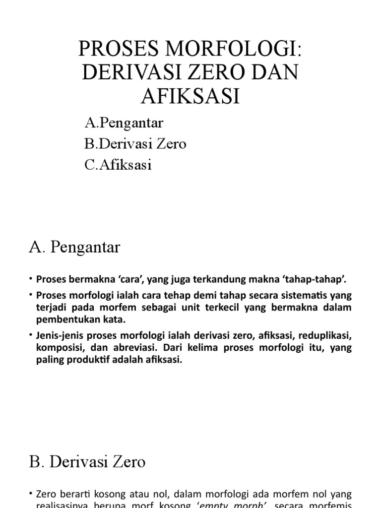 Proses Morfologi | PDF