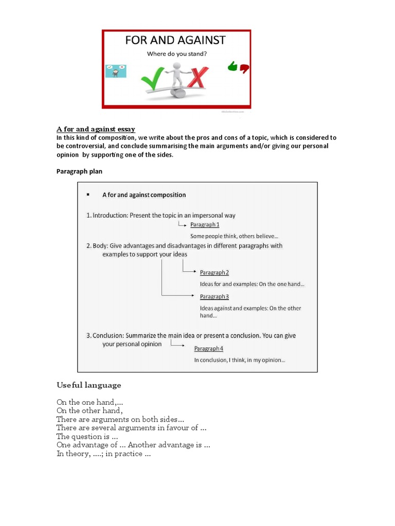 A For and Against Essay | PDF