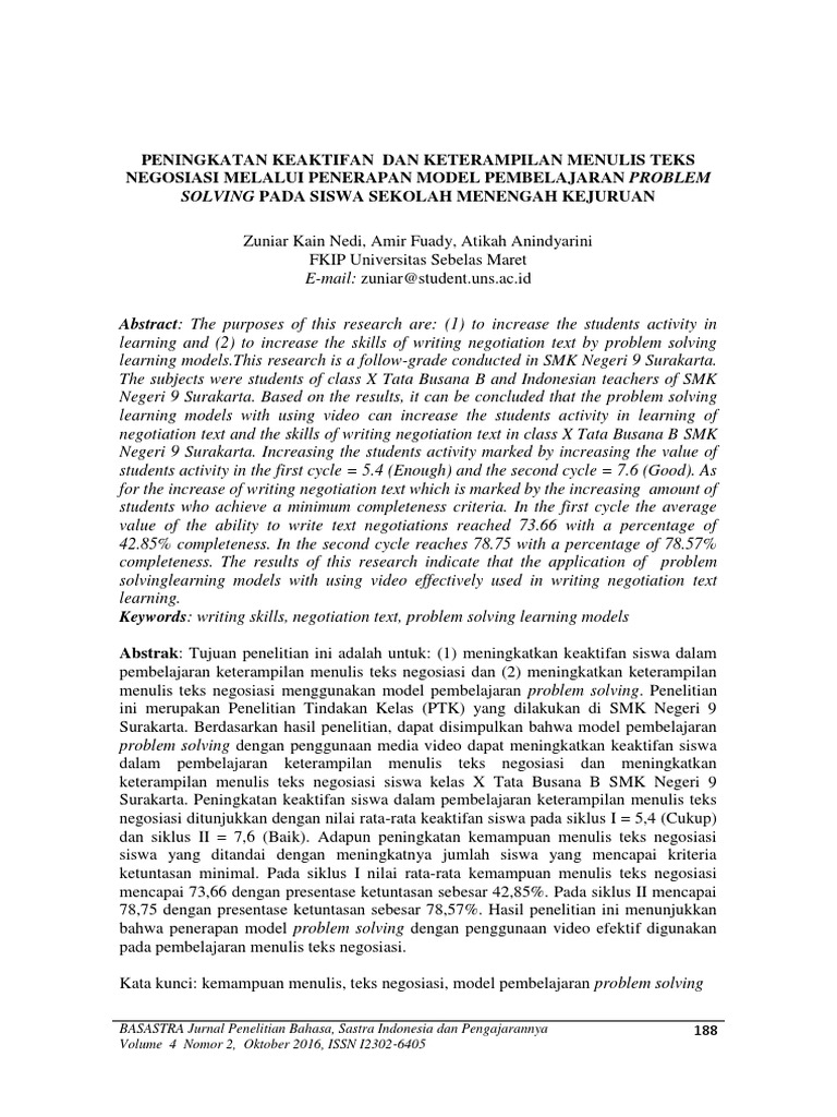 Peningkatan Keterampilan Menulis Teks Negosiasi | PDF | Indonesia ...