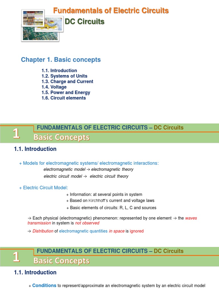 LC1 EE3706 C1 Basic Concepts | PDF | Electrical Network | Voltage