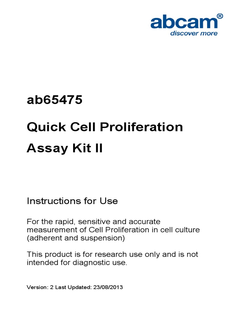 Ab65475 Quick Cell Proliferation Assay Kit II Protocol v2 (Website ...