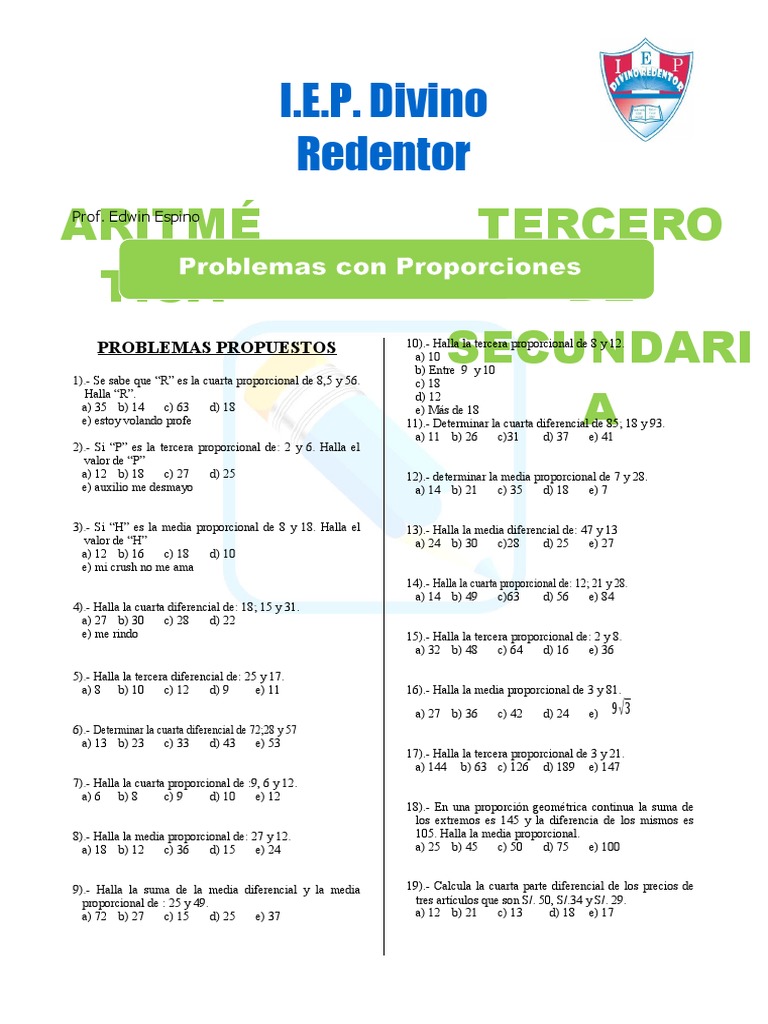 4to Sec Arit Proporciones | PDF | Violencia | Science
