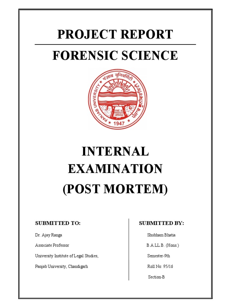 Project Report Forensic Science: Submitted To: Submitted by | PDF ...
