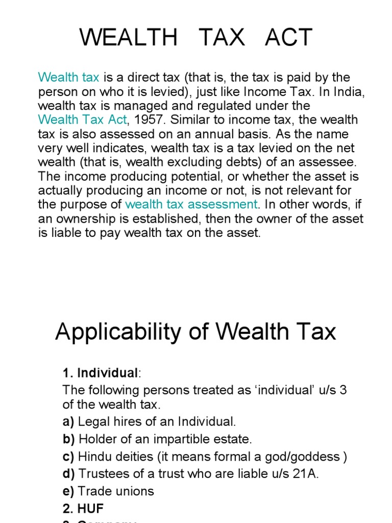 Wealth Tax Act | Download Free PDF | Taxes | Wealth
