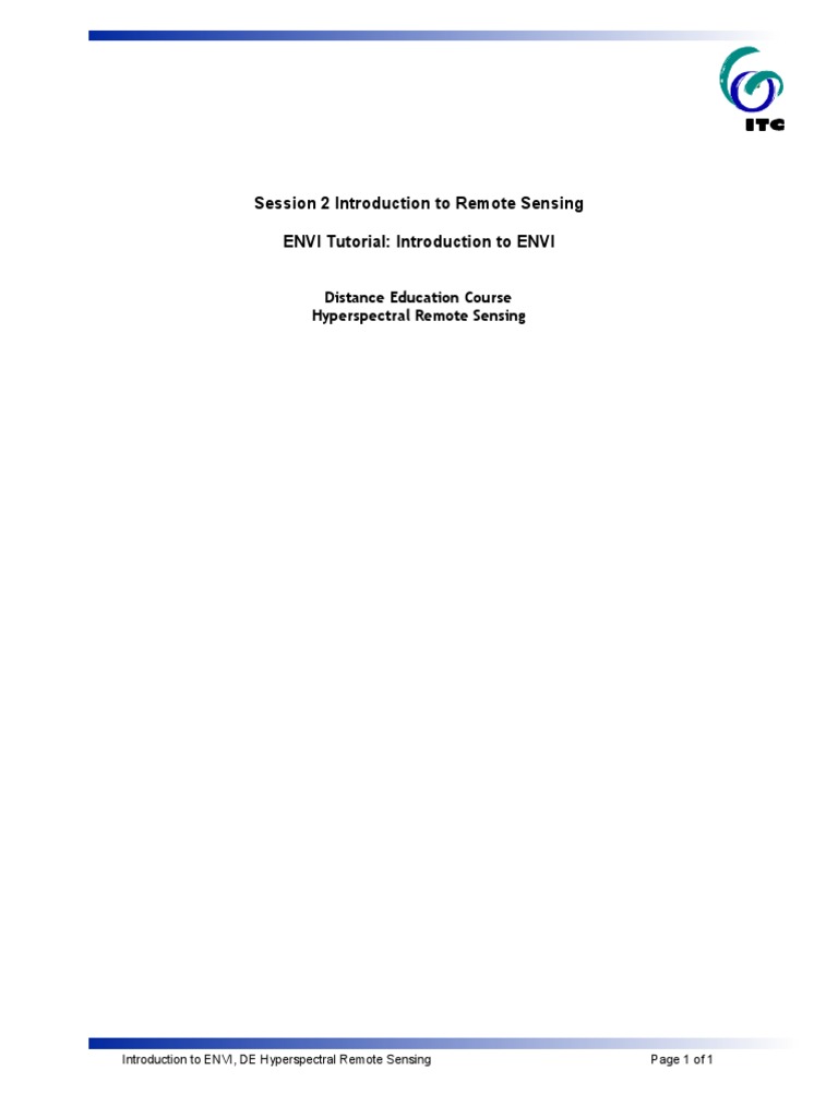 ENVI Basics for Remote Sensing | PDF | Button (Computing) | Menu (Computing)
