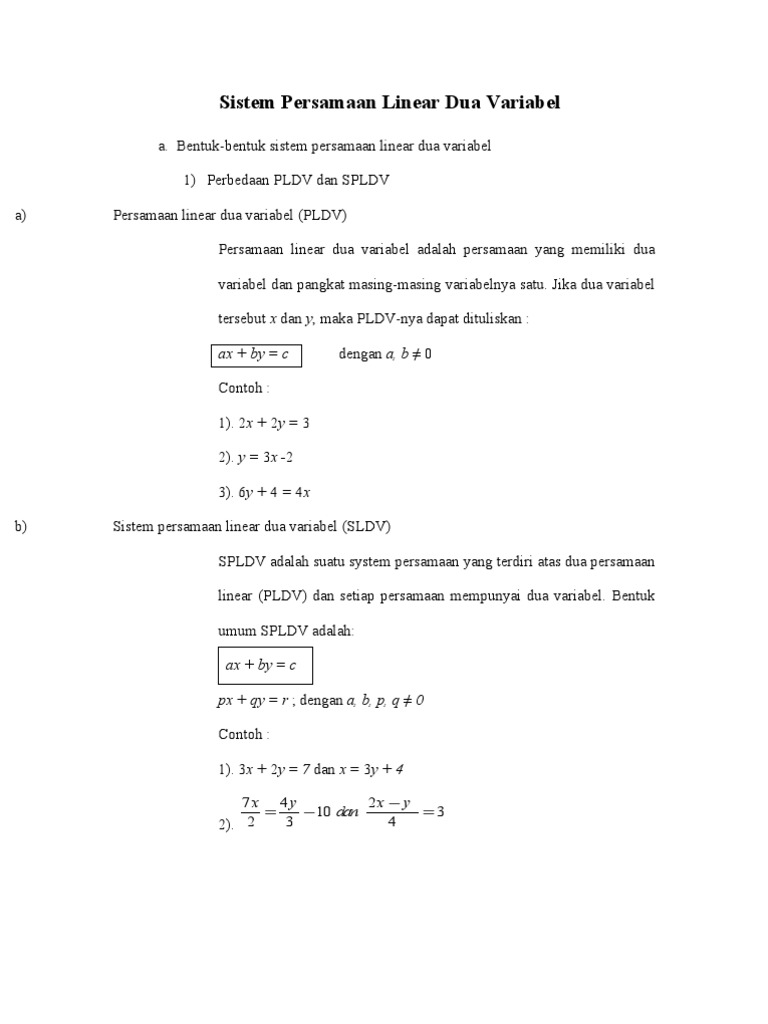 SPLDV Fundamentals | PDF