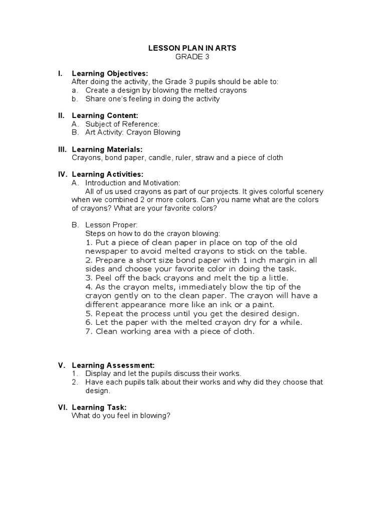 Crayon Blowing Art Lesson Plan | PDF