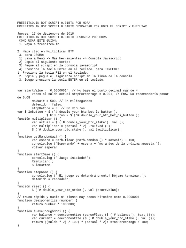 Script Freebitcoin Mult | Descargar gratis PDF | Script Java | Ingeniería de software