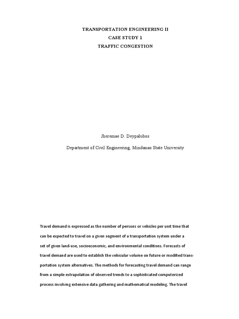 Case Study | PDF | Public Transport | Traffic Congestion