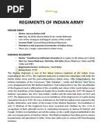 List of Regiments of Indian Army | PDF | Armoured Warfare | Cavalry