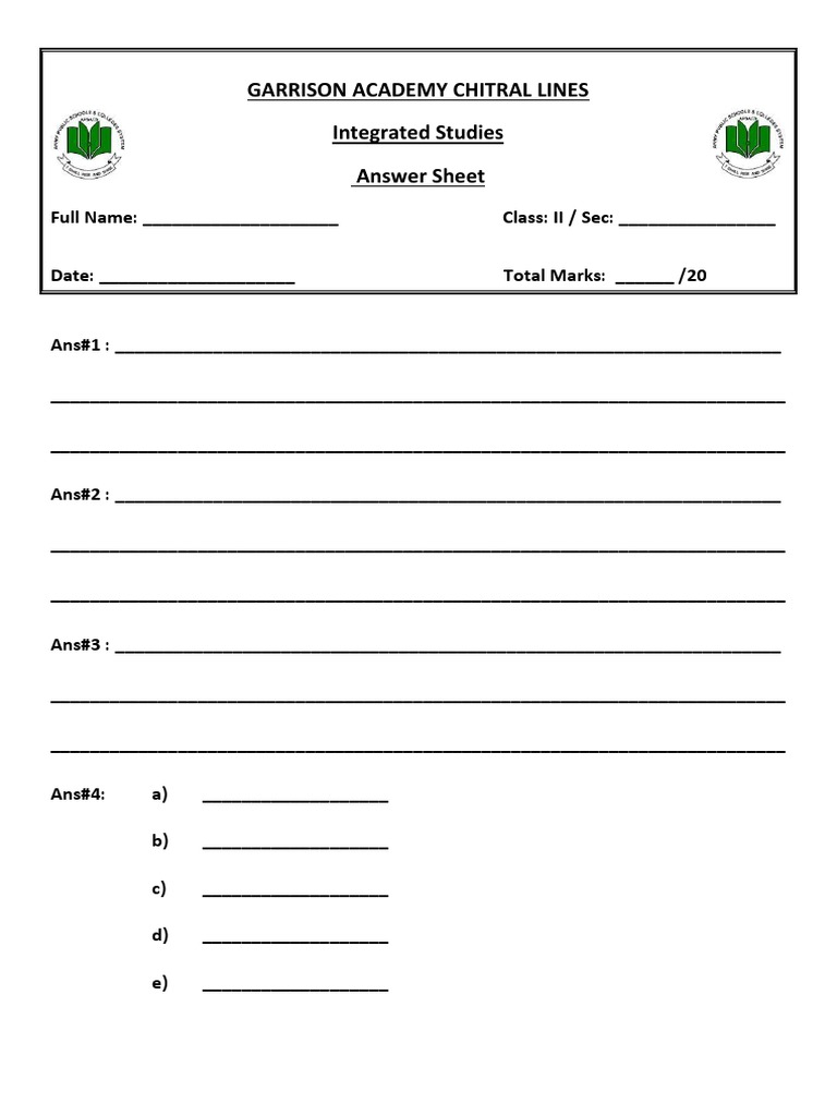 Garrison Academy Grade II Assessment Sheet | PDF | Career & Growth ...
