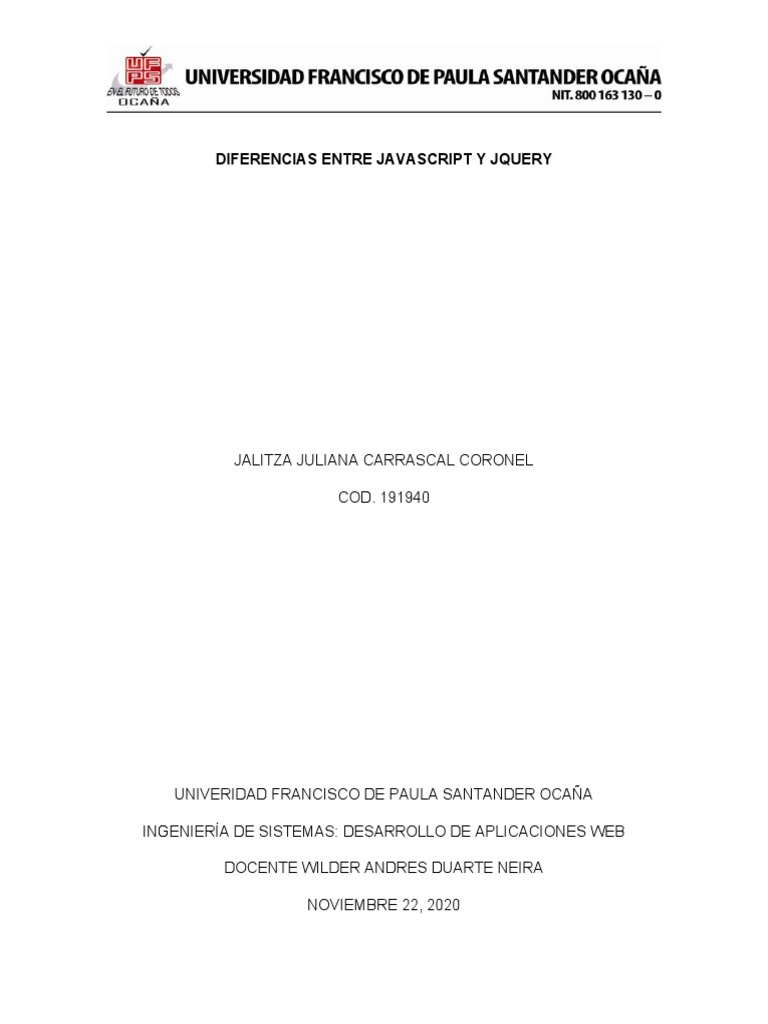 Diferencias Entre Javascript y Jquery | PDF | J Query | Script Java Diferencias Entre Javascript y Jquery | PDF | J Query | Script Java