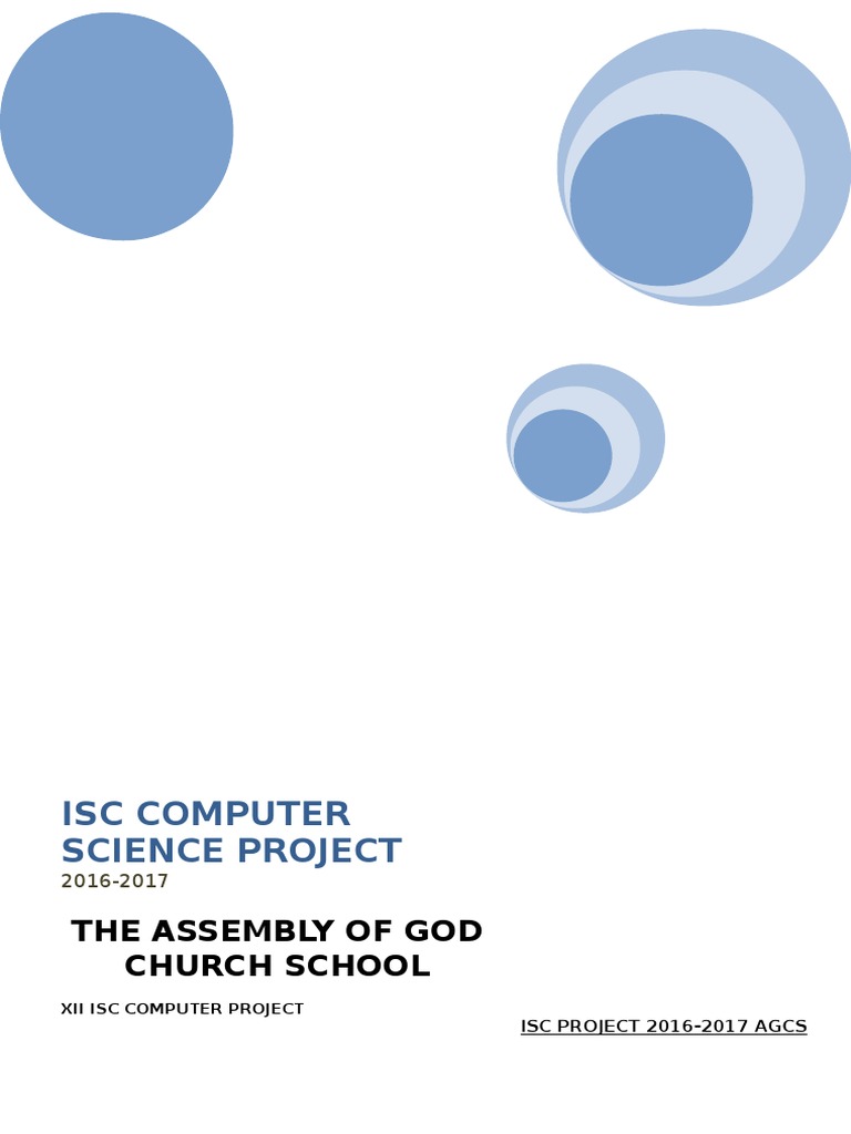 Isc Computer Science Project: The Assembly of God Church School | PDF ...
