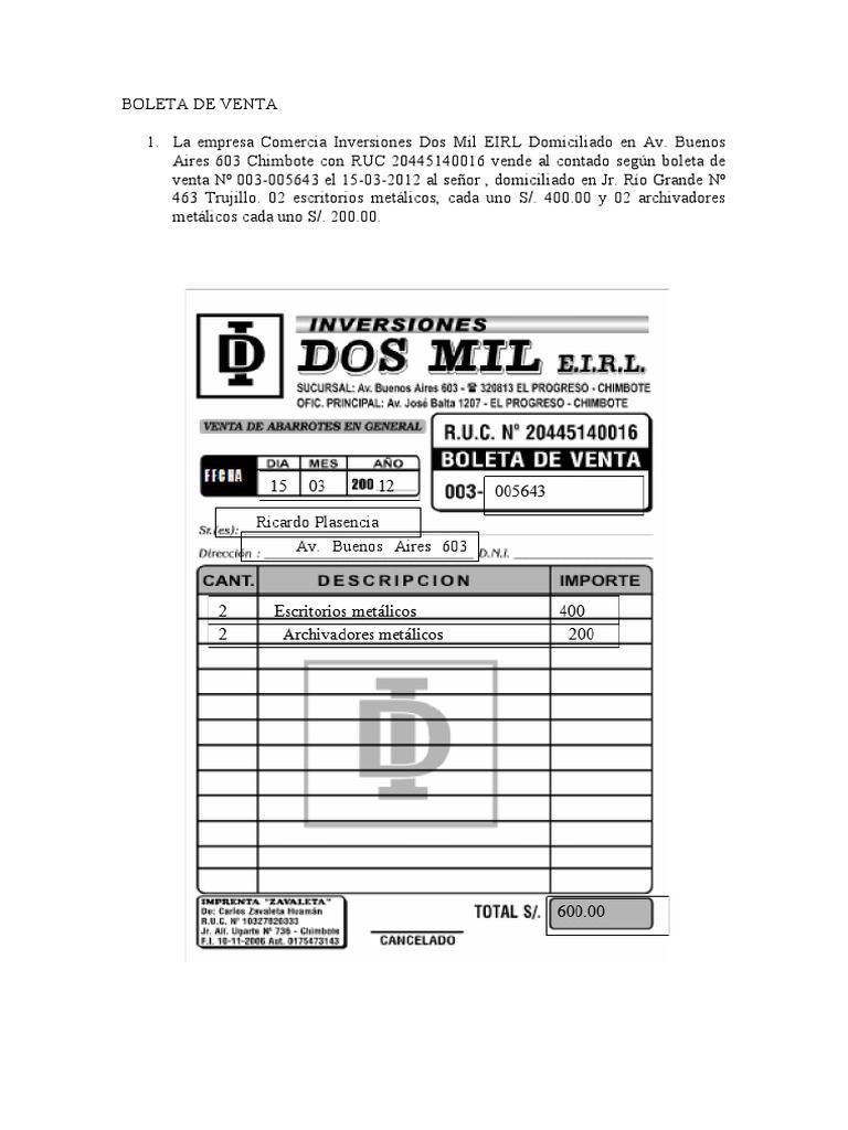 Boleta de Venta | PDF