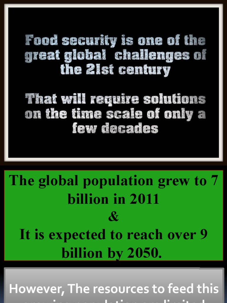 Food Security Is One of The Great Global Challenges of The 21st Century ...
