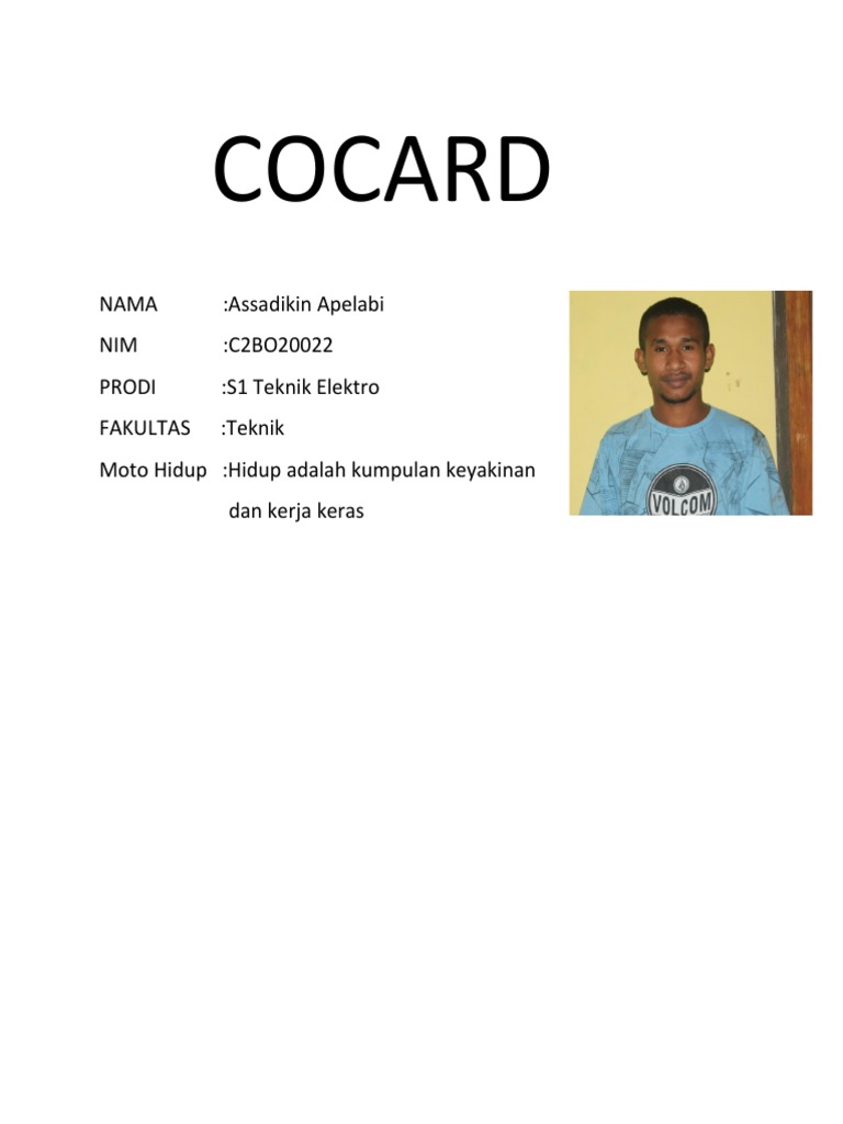 Contoh Cocard | PDF