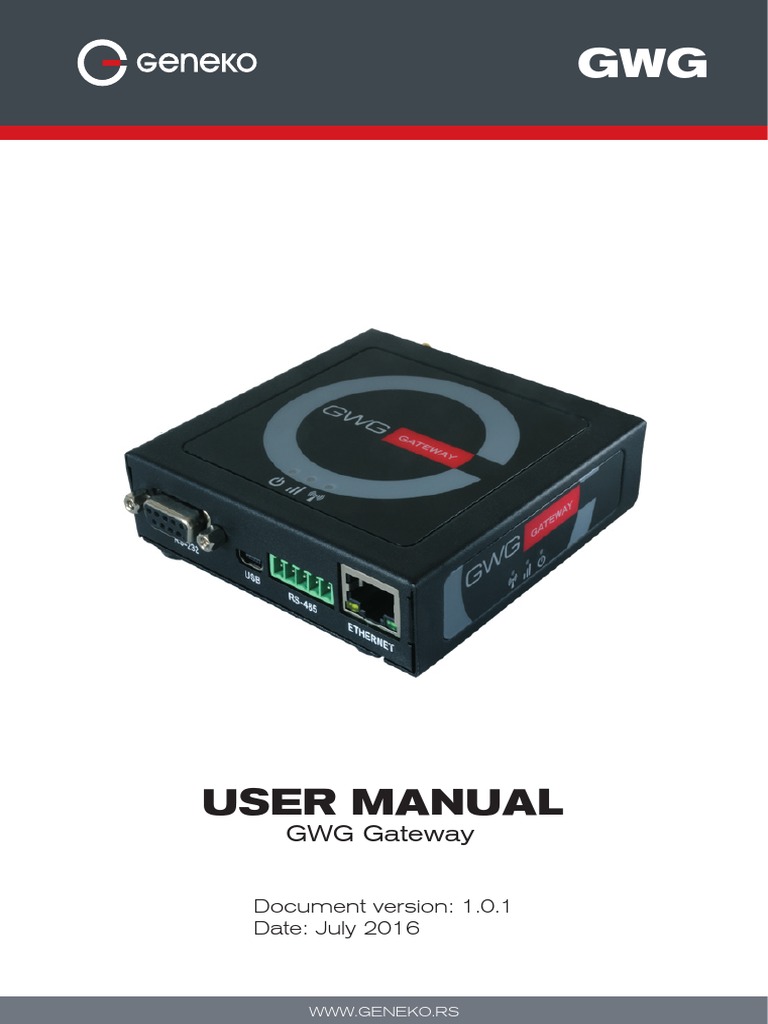 User Manual - GWG Gateway 2016 Jul R.B | PDF | Router (Computing ...