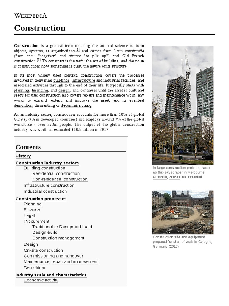 Construction: Construction Is A General Term Meaning The Art and ...