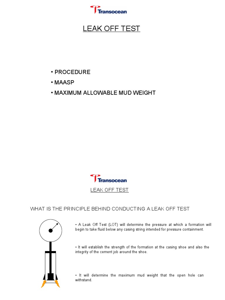 Leak-Off Test. | PDF | Casing (Borehole) | Mechanical Engineering