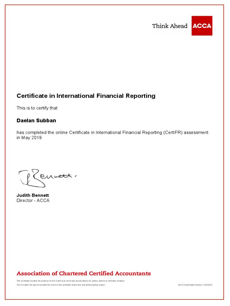 CertIFR Completion by Daelan Subban | PDF