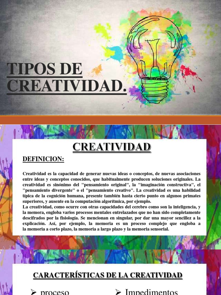 Tipos y características de la creatividad | PDF | Creatividad ...