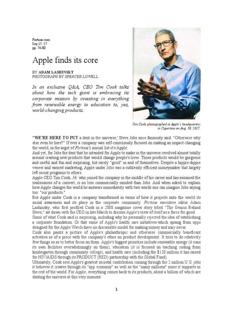 Apple's Mission: Impact & Innovation | PDF | Apple Inc. | Ios