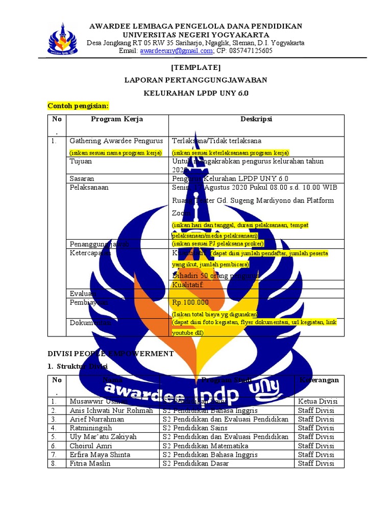 Template LPJ 2020 | PDF