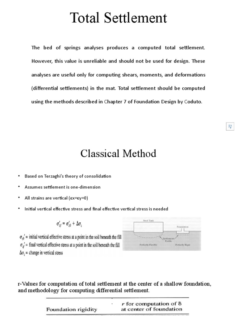 Settlement Methods for Shallow Foundations | PDF | Stress (Mechanics ...