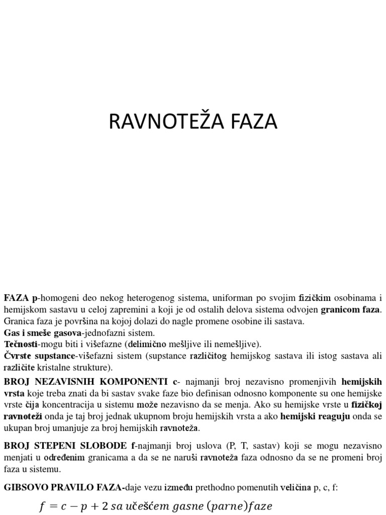 Ravnoteza Faza | PDF