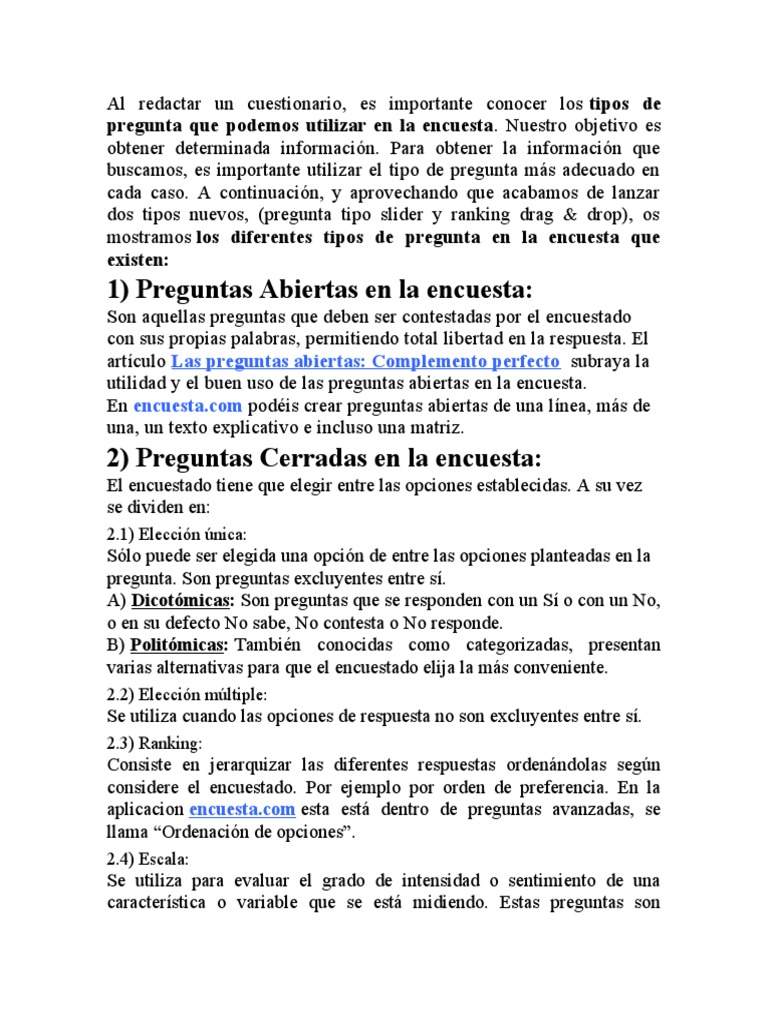 Tipos de Pregunta | PDF | Escala Likert | Science