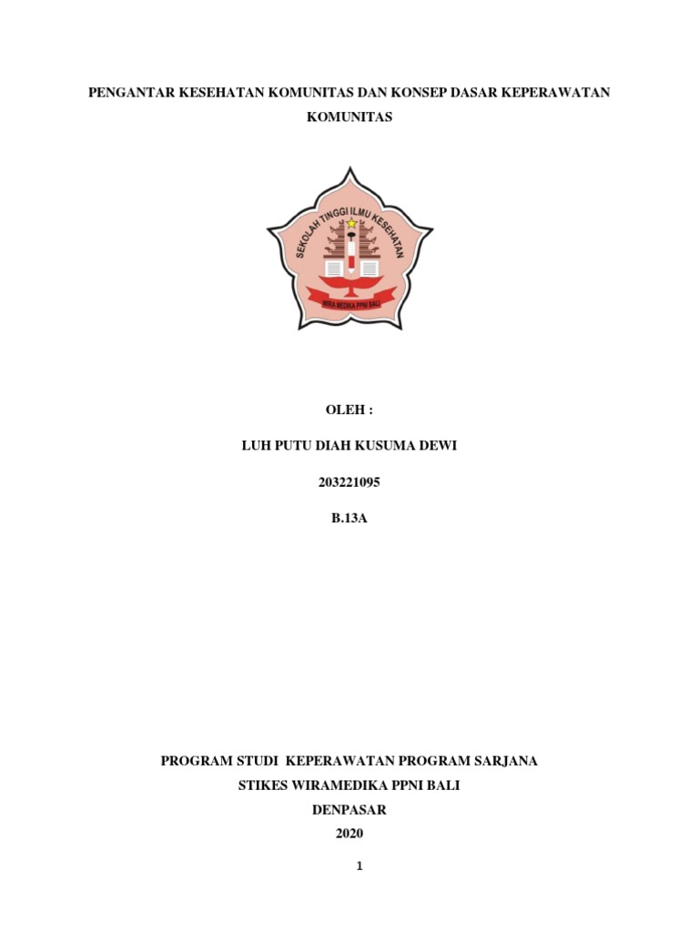 Luh Putu Diah Kusuma Dewi - Pengantar Kesehatan Komunitas Dan Konsep Dasar Keperawatan Komunitas ...