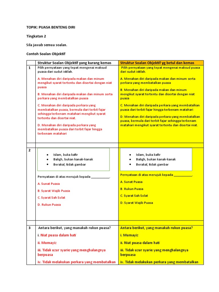 Bab 2 Struktur Soalan Objektif | PDF