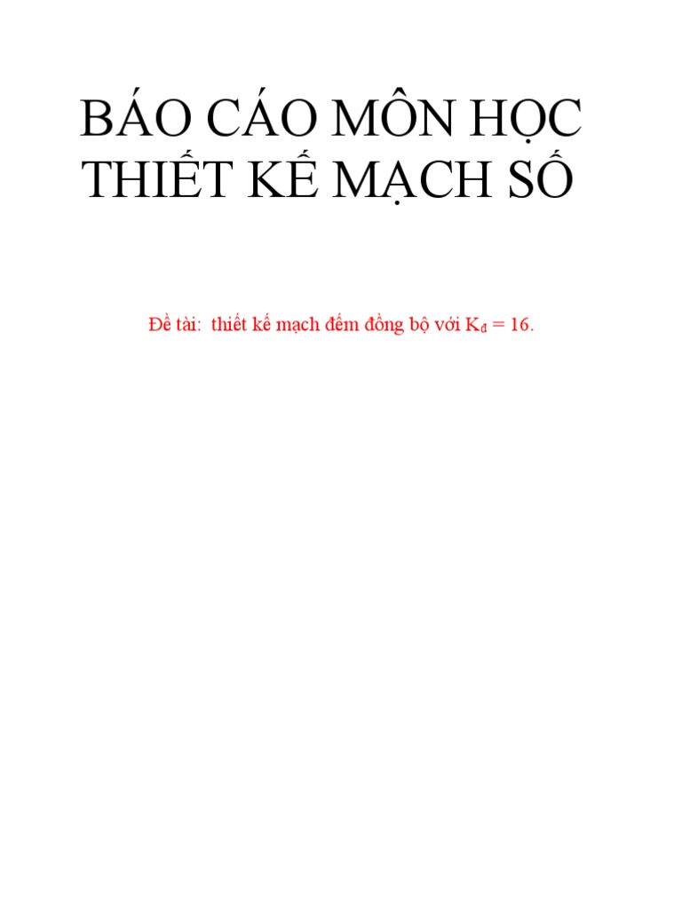 Thiet Ke Mach Dem Co KD 16 | PDF