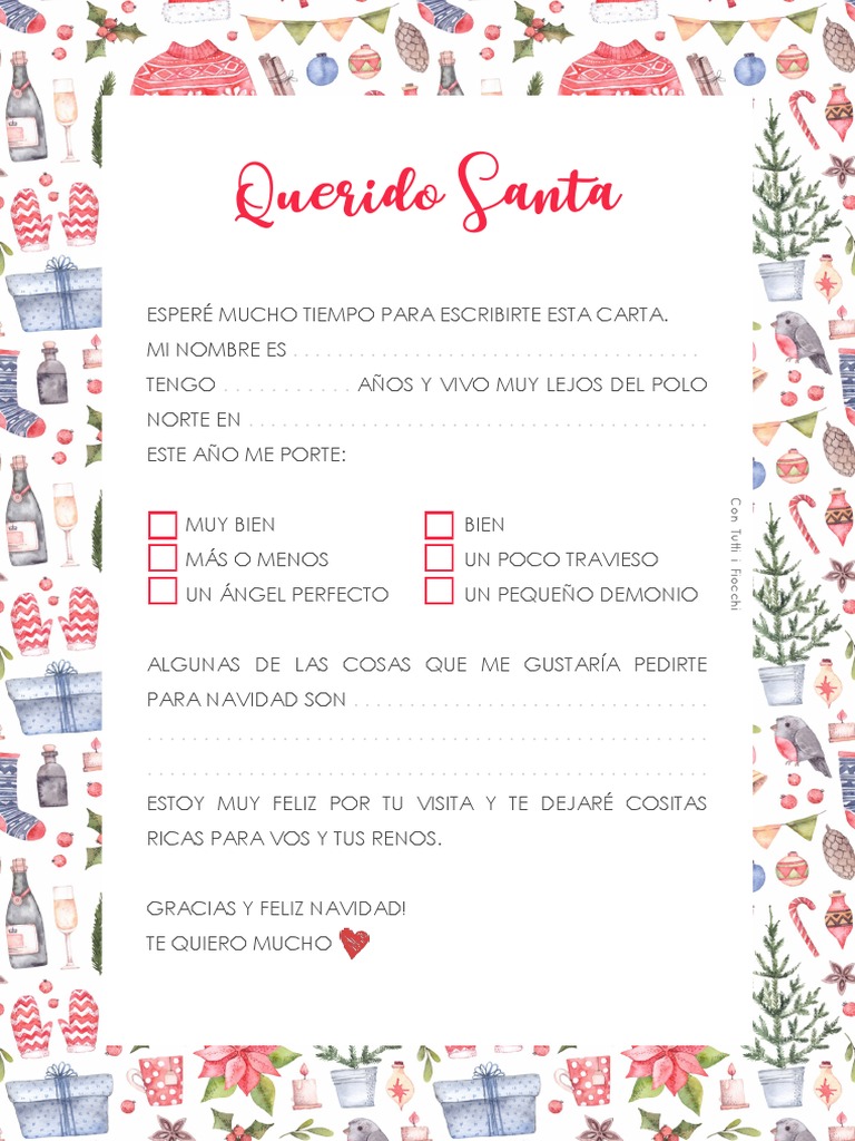 Carta para Santa 2019 | PDF | Cocina, comidas y vino | Hogar ...