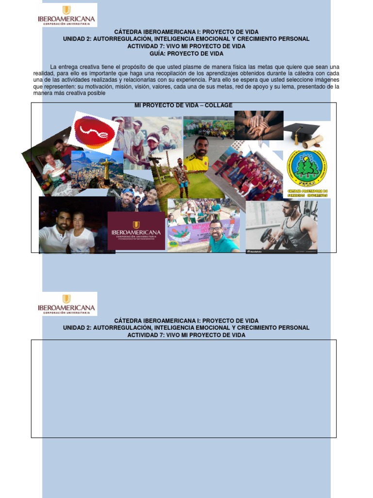 Actividad 8 Vivo Mi Proyecto de Vida Collage | PDF