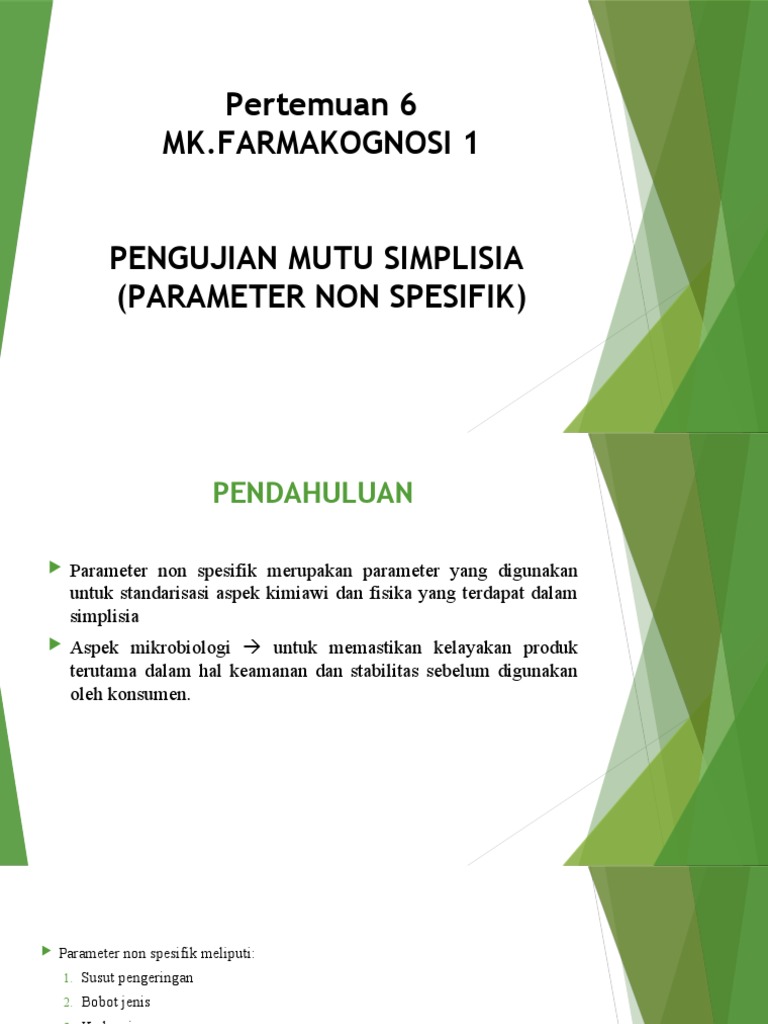 Parameter Non Spesifik Simplisia | PDF