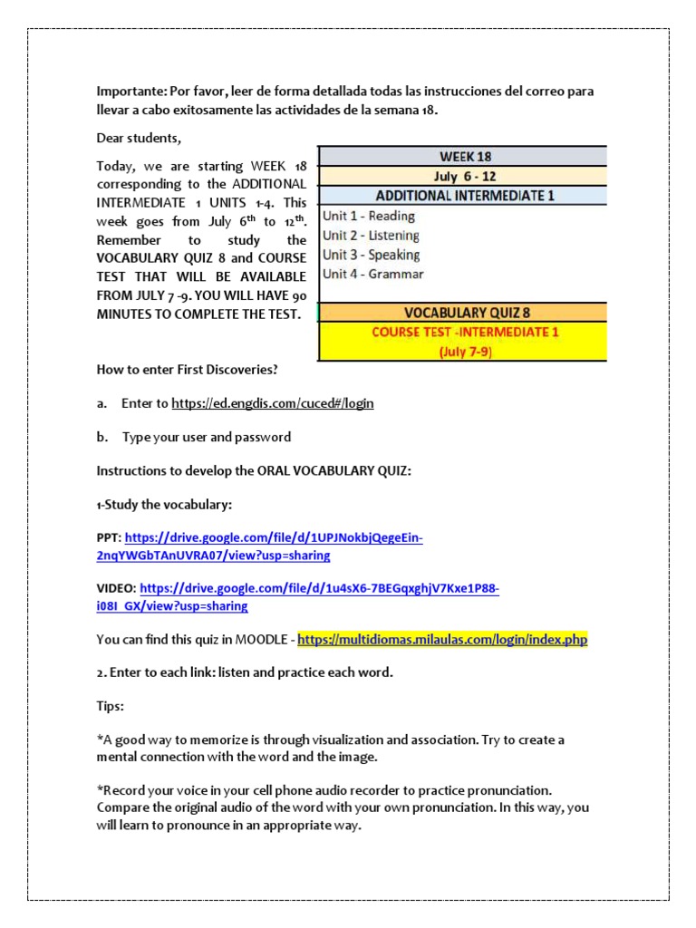Week 18 - Vocab Quiz - Course Test - 2020C (Kathleen Bravo) PDF | PDF ...