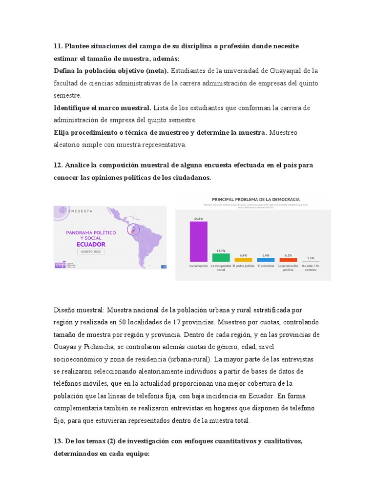 Metodologia Pregunta 11 Al 13 | PDF | Muestreo (Estadísticas) | Science