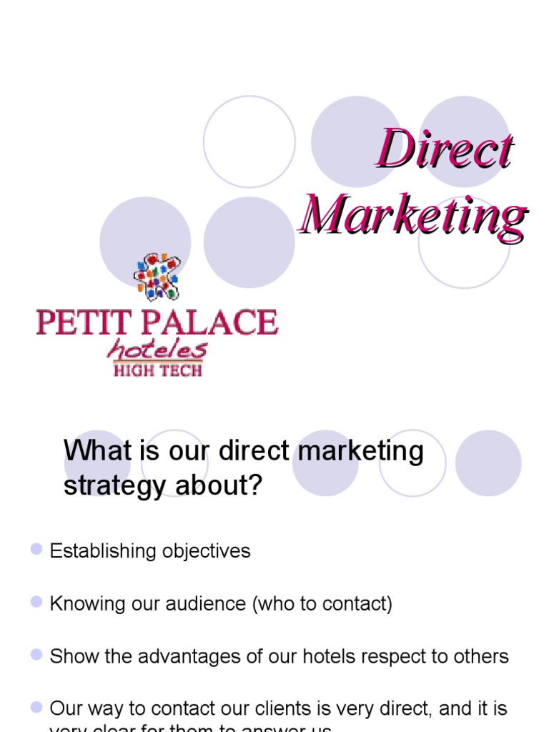 Direct Marketing Strategies for Hotels | PDF | Direct Marketing | Marketing