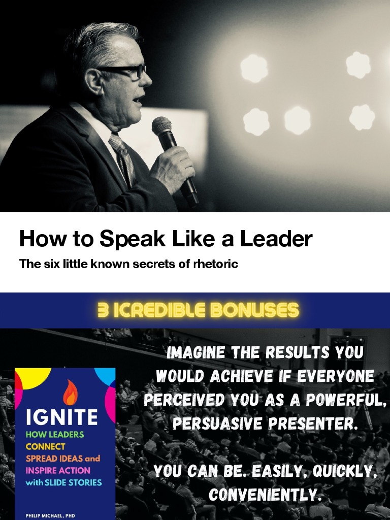 How To Speak Like A Leader - DR Philip Michael PDF | PDF | Rhetoric ...