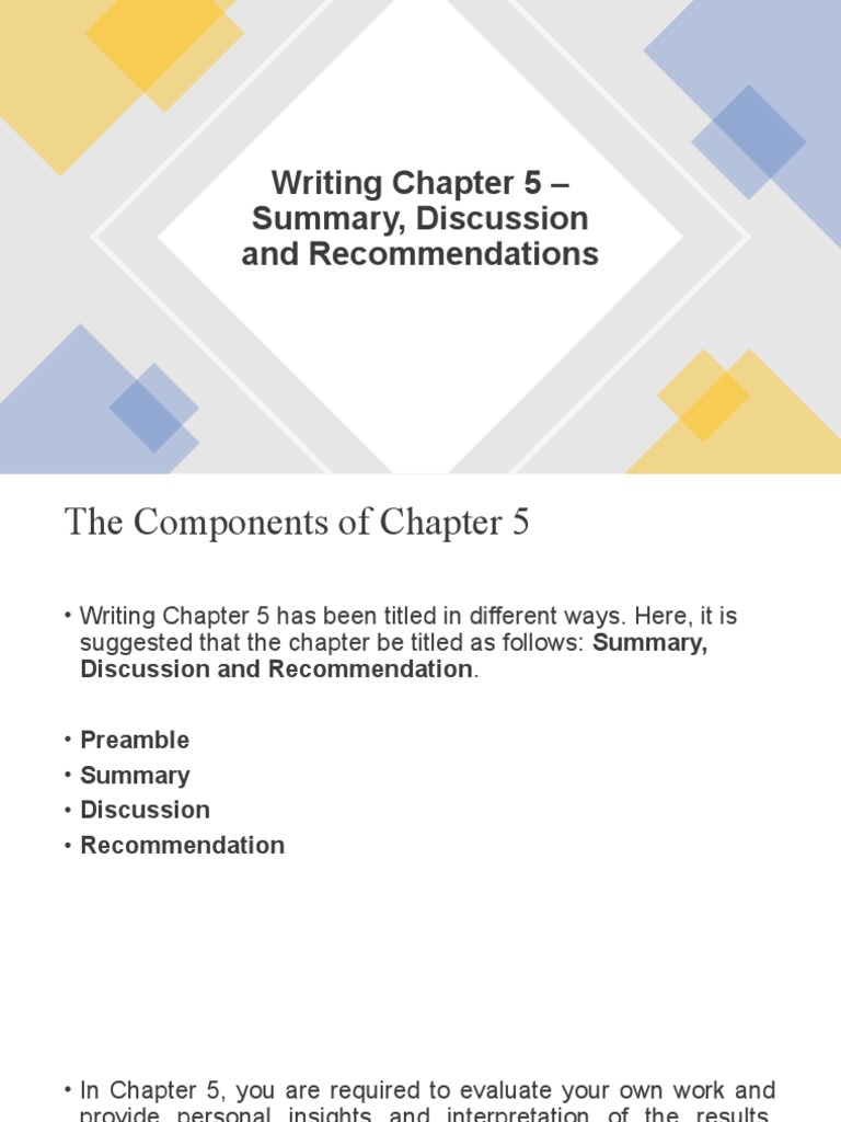 Writing Chapter 5 - Summary, Discussion and | PDF | Leadership ...