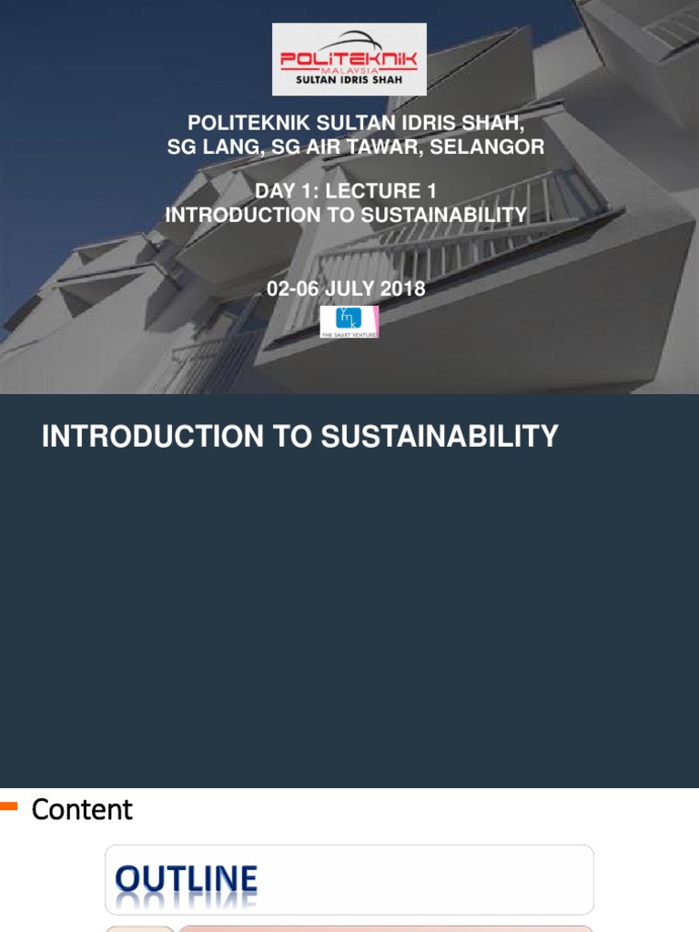 PolyTech GreenTech Lecture 1 Introduction To Sustainability 180701 | PDF | Natural Disasters ...