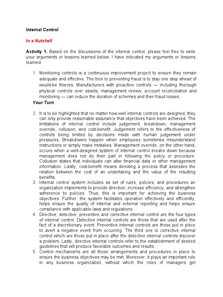 Internal Control | PDF | Internal Control | Business