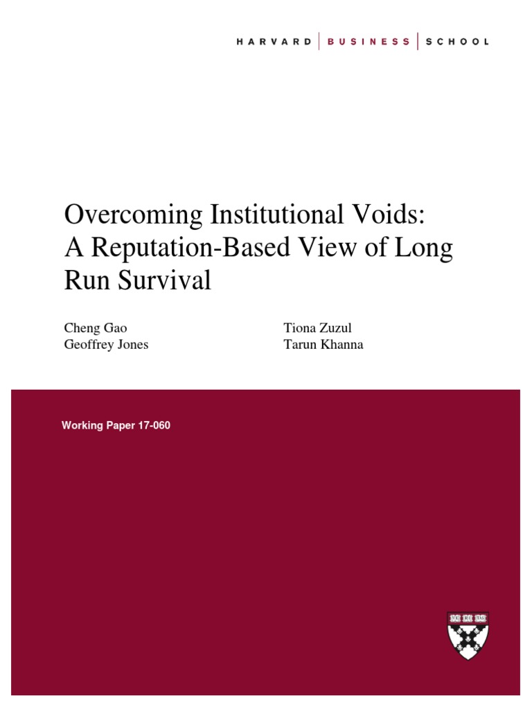 Self-Institutional Voids | PDF | Reputation | Market (Economics)