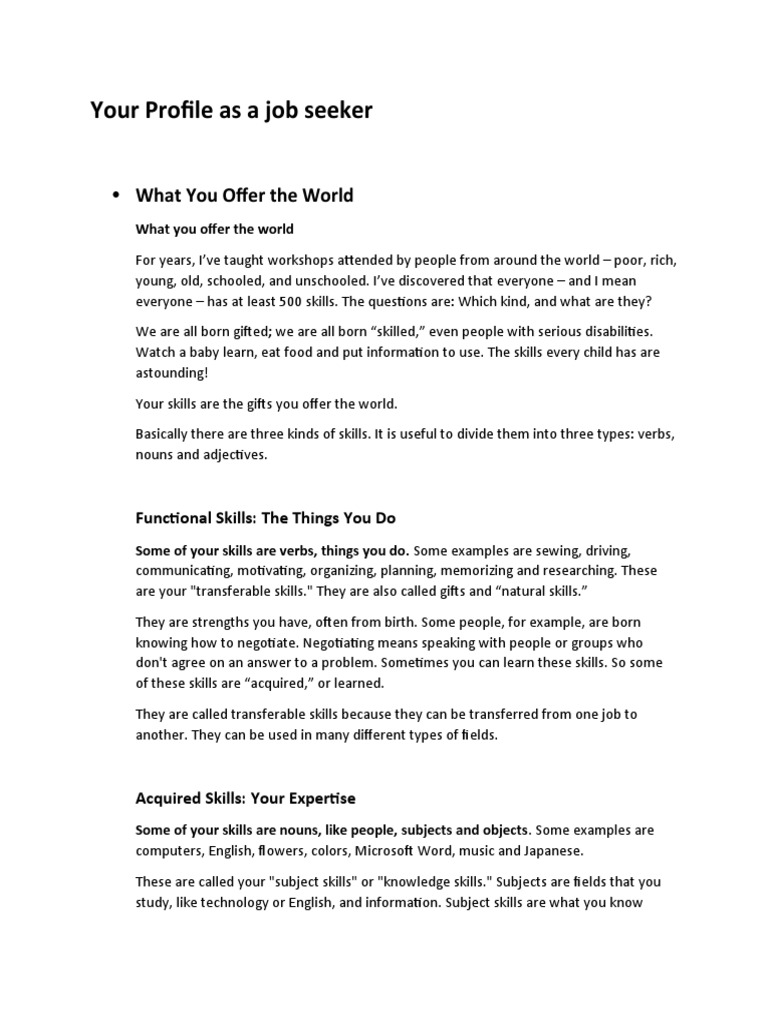 Finding Your Perfect Career Match: Understanding How Your Skills and ...