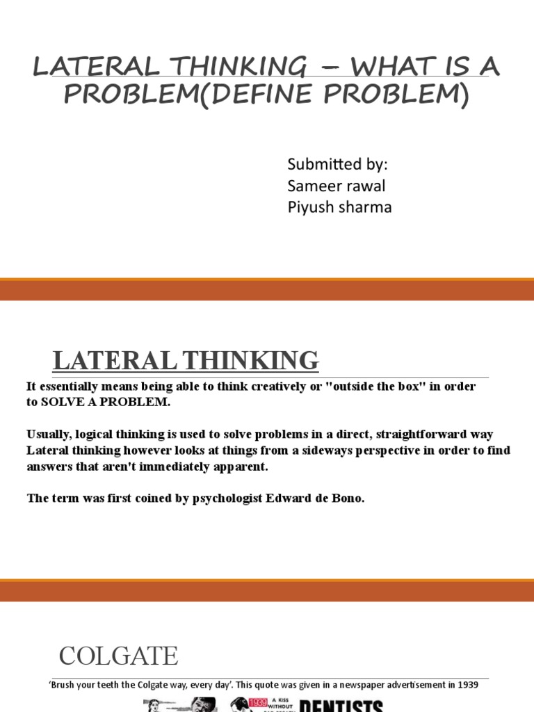 Lateral Thinking - What Is A Problem ( | PDF