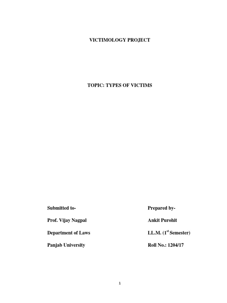 Types of Victims PDF | PDF | Victimology | Crime & Violence
