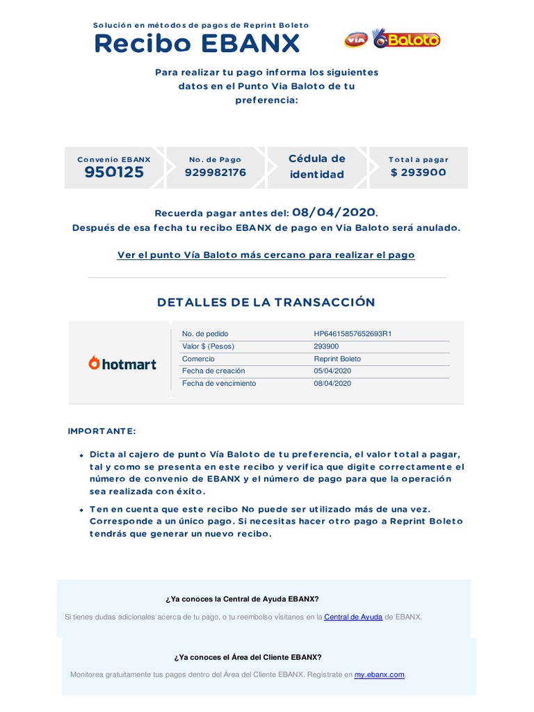 Recibo Baloto | PDF