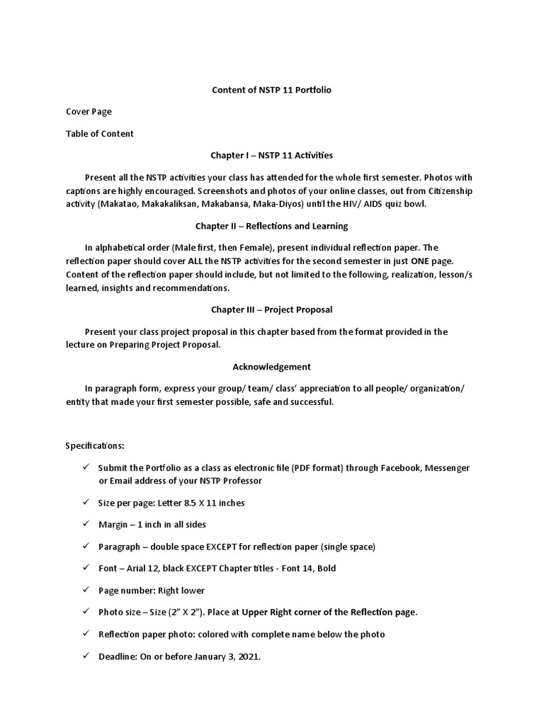 Content of NSTP 11 Portfolio | PDF | Community | Philippines