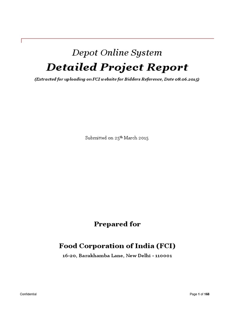 Detailed Project Report: Depot Online System | PDF | Computing | Business
